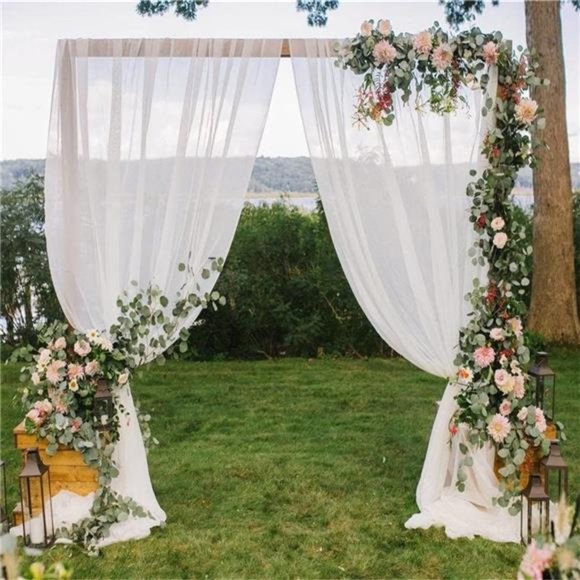 Accents | White Sheer Backdrop Curtain 1ft By 8ft Chiffon Backdrop ...